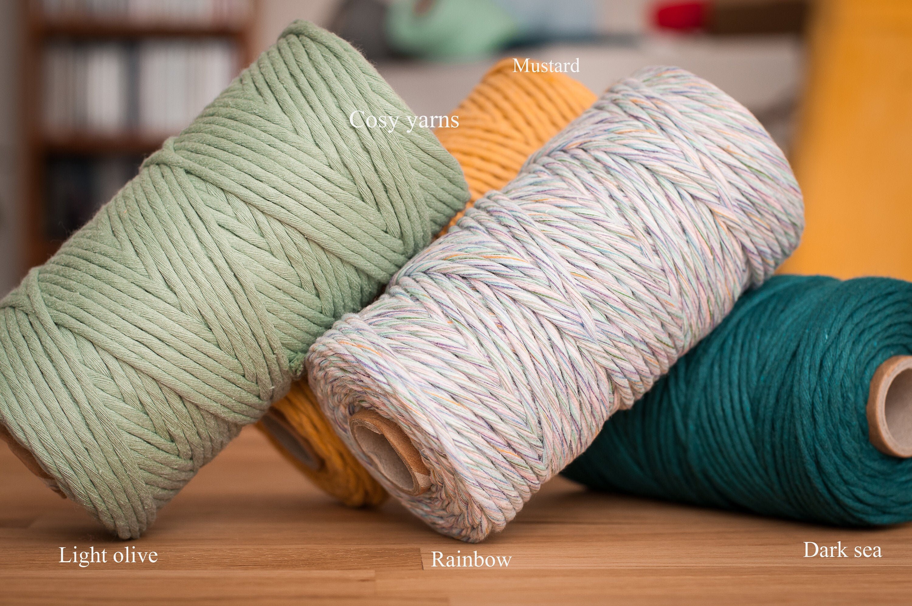Macrame Cotton Cord 3.5mm - 4mm Twisted Single Strand Cotton Cord 100 ...
