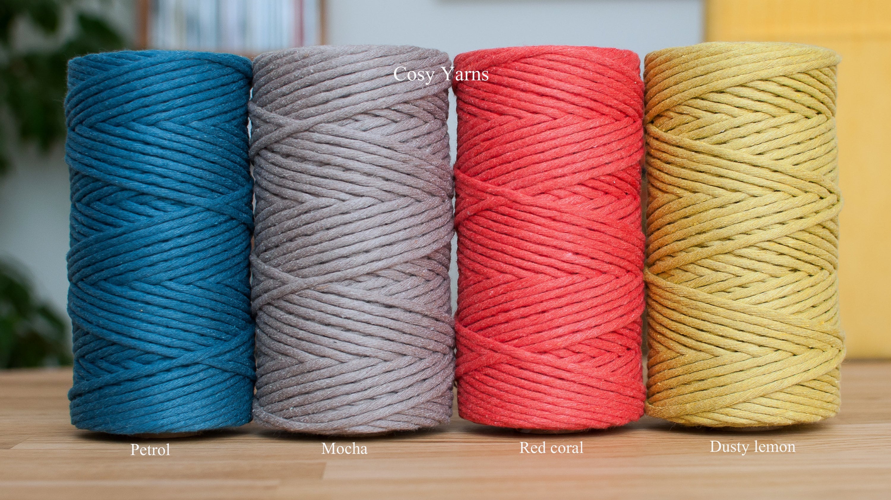 Macrame Cotton Cord 3.5mm - 4mm Twisted Single Strand Cotton Cord 100 ...