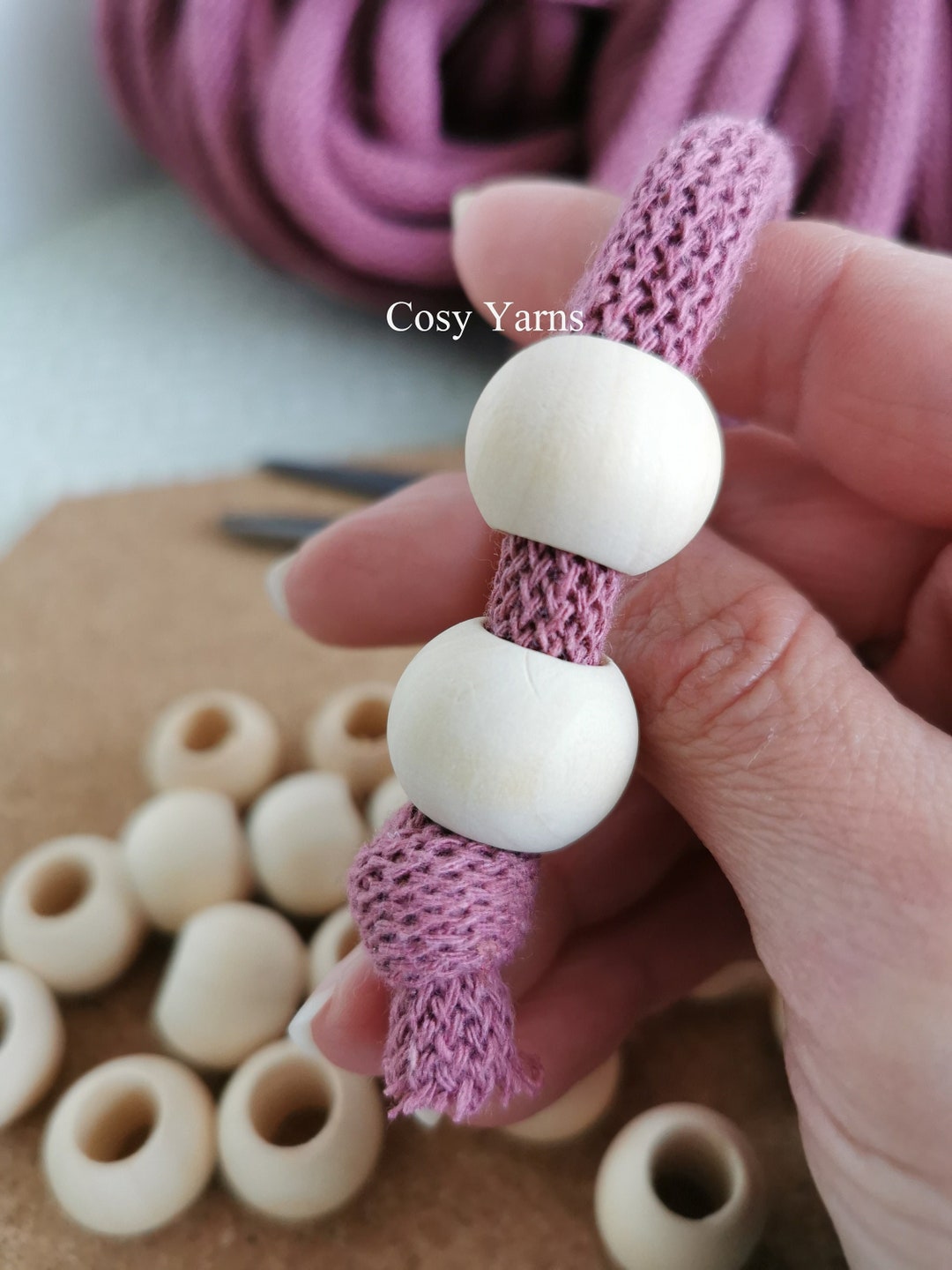 Macrame Wooden Beads 16-17 Mm and 19-20mm, Round Wooden Large Hole ...