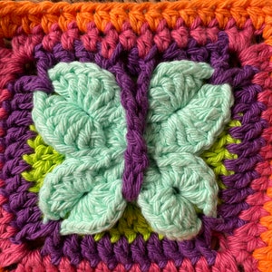 Butterfly Square Crochet Pattern~ DIGITAL FILE DOWNLOAD, Crochet Square ...