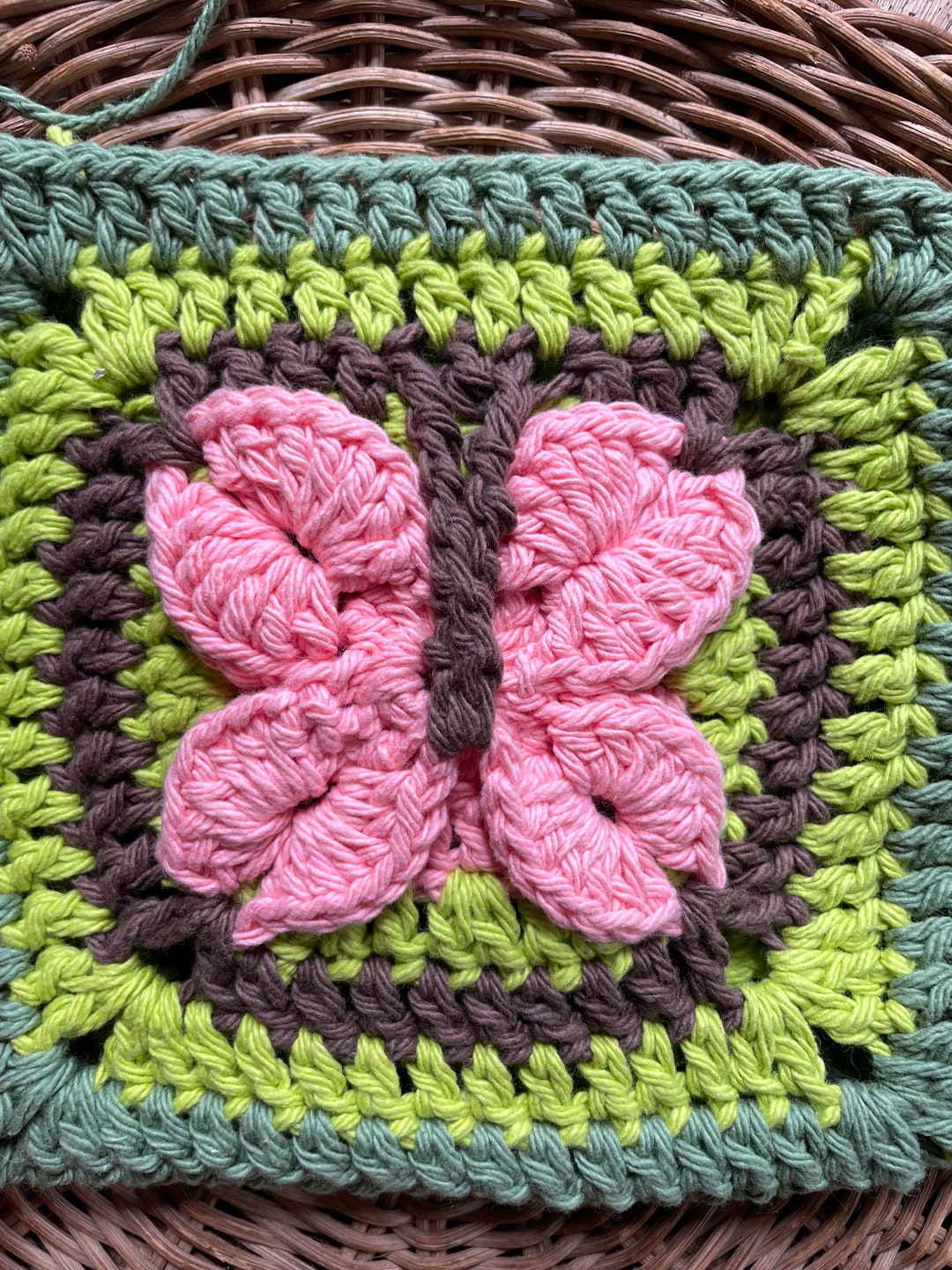 Butterfly Square Crochet Pattern~ DIGITAL FILE DOWNLOAD, Crochet Square ...