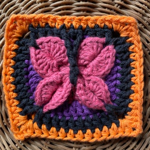 Butterfly Square Crochet Pattern~ DIGITAL FILE DOWNLOAD, Crochet Square ...
