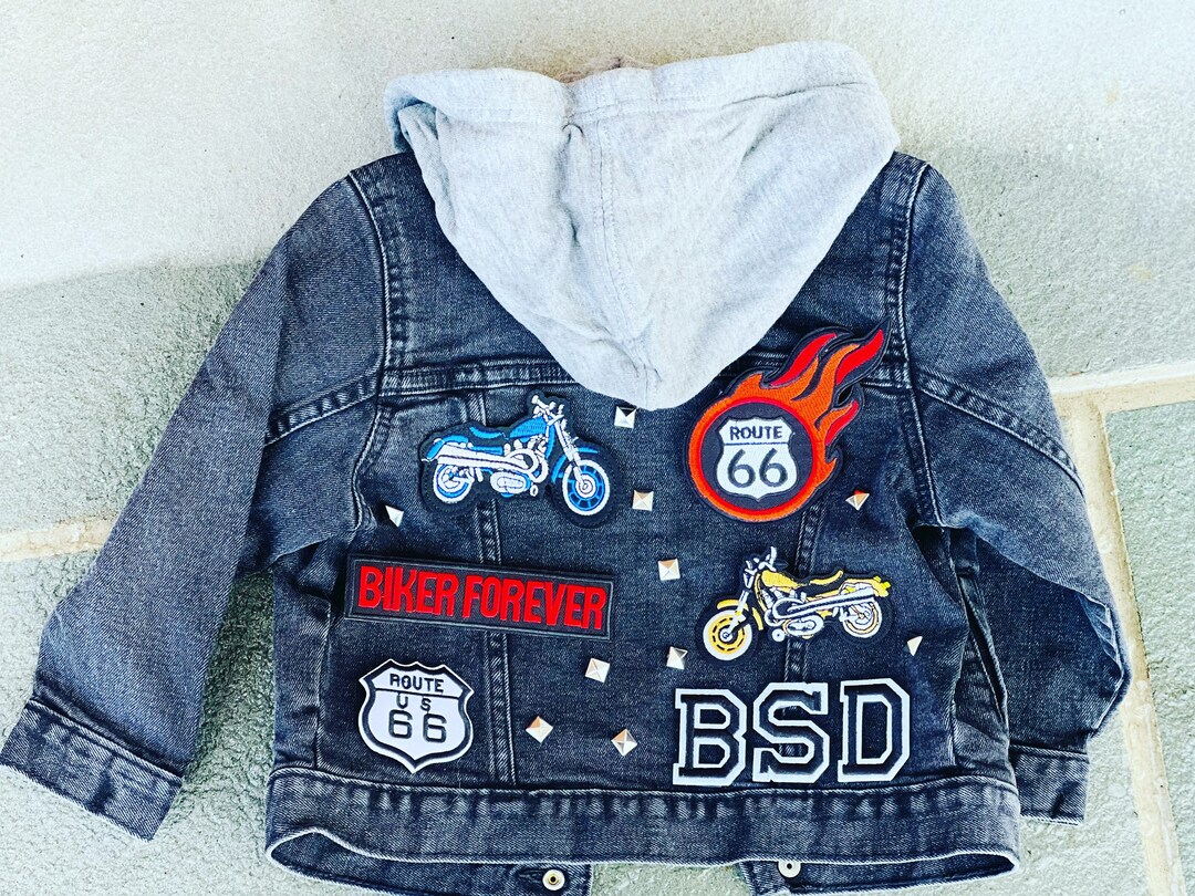 Boys Letter Patch Black Jean Jacket | Baby Boy NAME Jacket ...