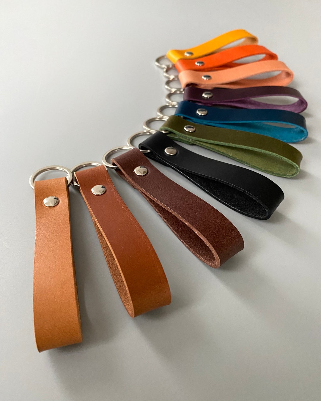 Personalized Leather Key Fob Available in Many Colors - Etsy