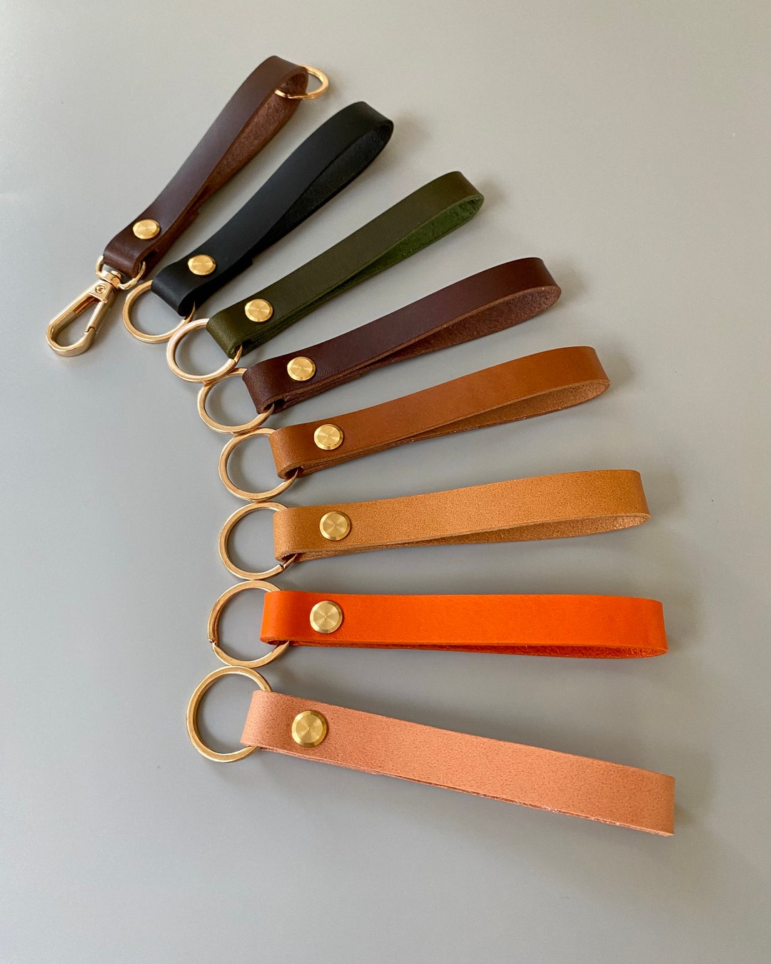 Elegant Key Ring Made of Solid Premium Leather Available in Many Colors ...