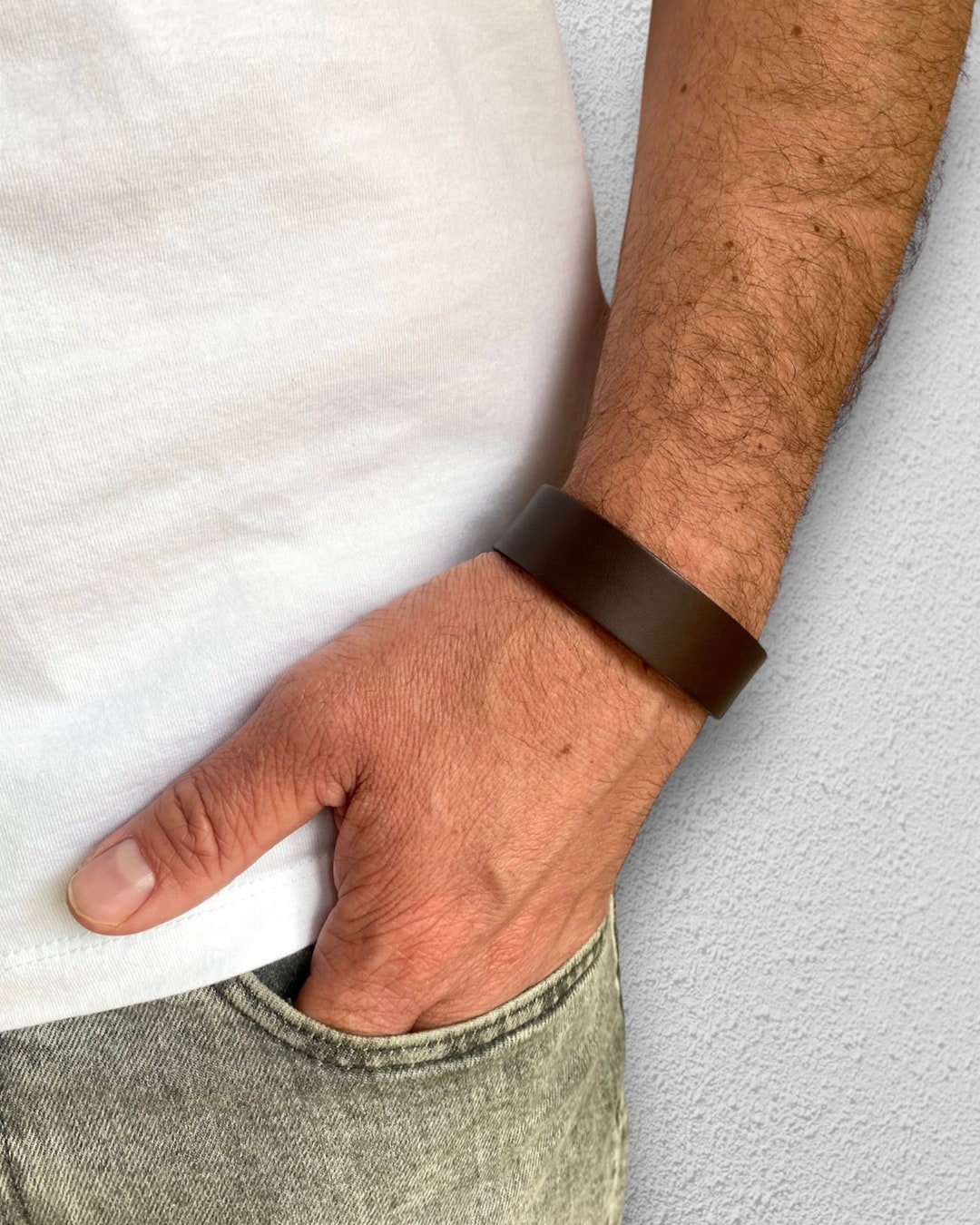 Men's Bracelet Made of Robust Premium Leather in Dark Brown ...