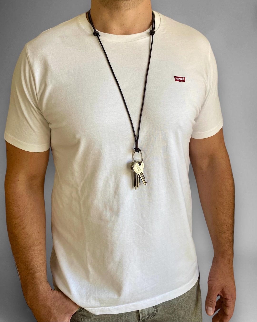 Leather Key Fob Lanyard With Length-adjustable Cord to Wear Around the ...