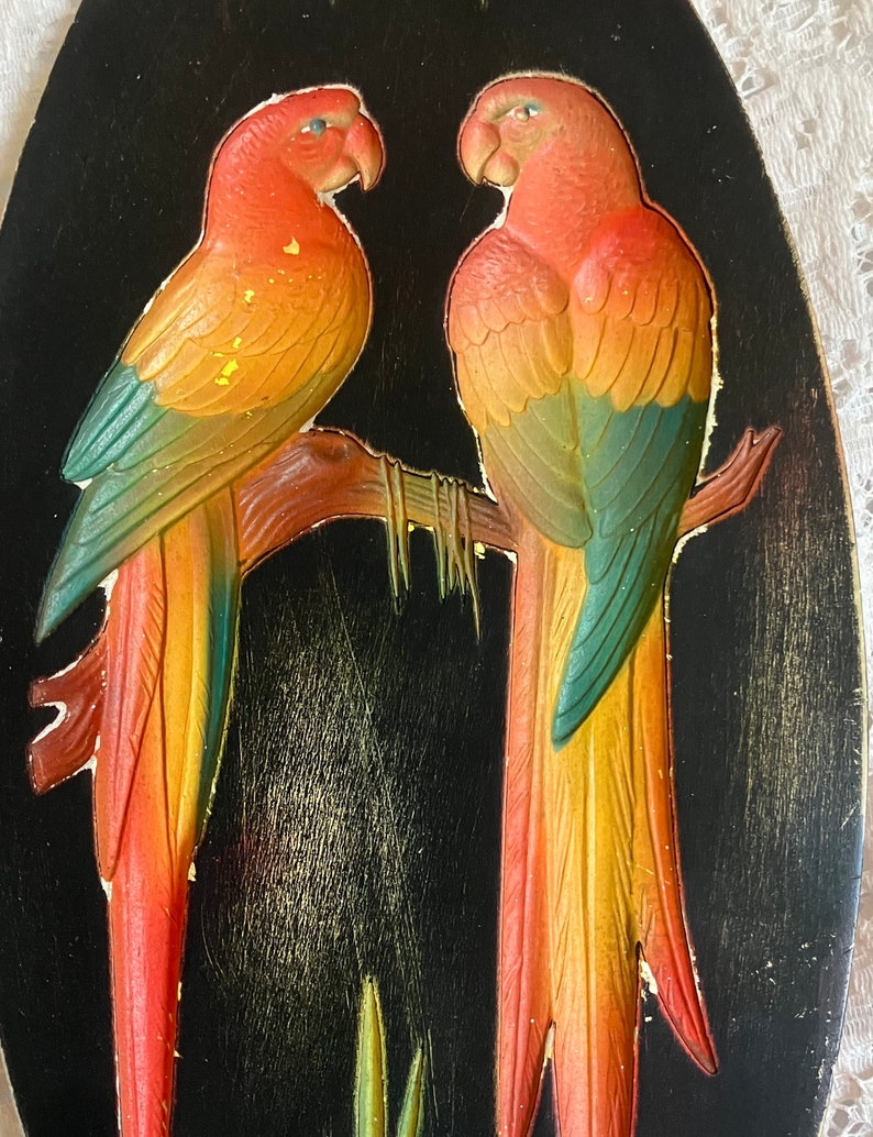 Mid-century Modern Chalkware Parrot Wall Hanging - Etsy