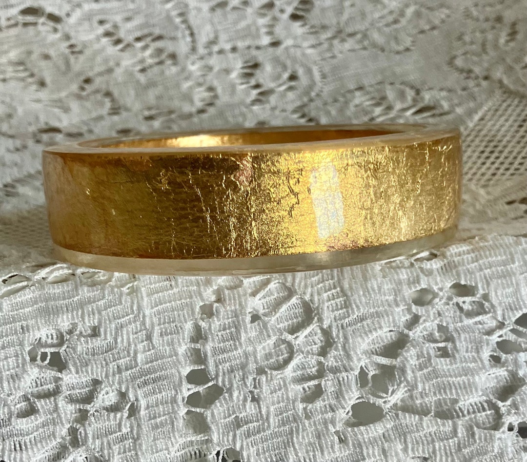 Gold Foil-filled Clear Acrylic Bangle - Etsy