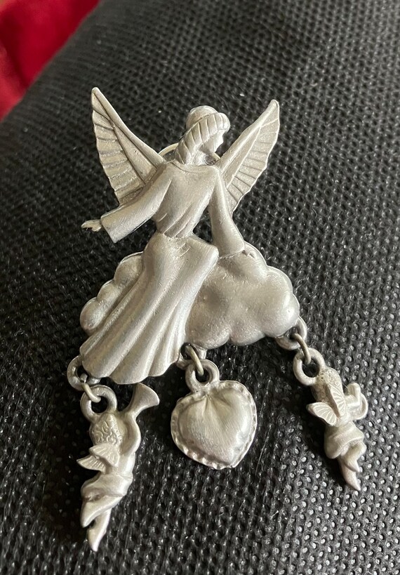 Pewter And Goldtone Angel Gem