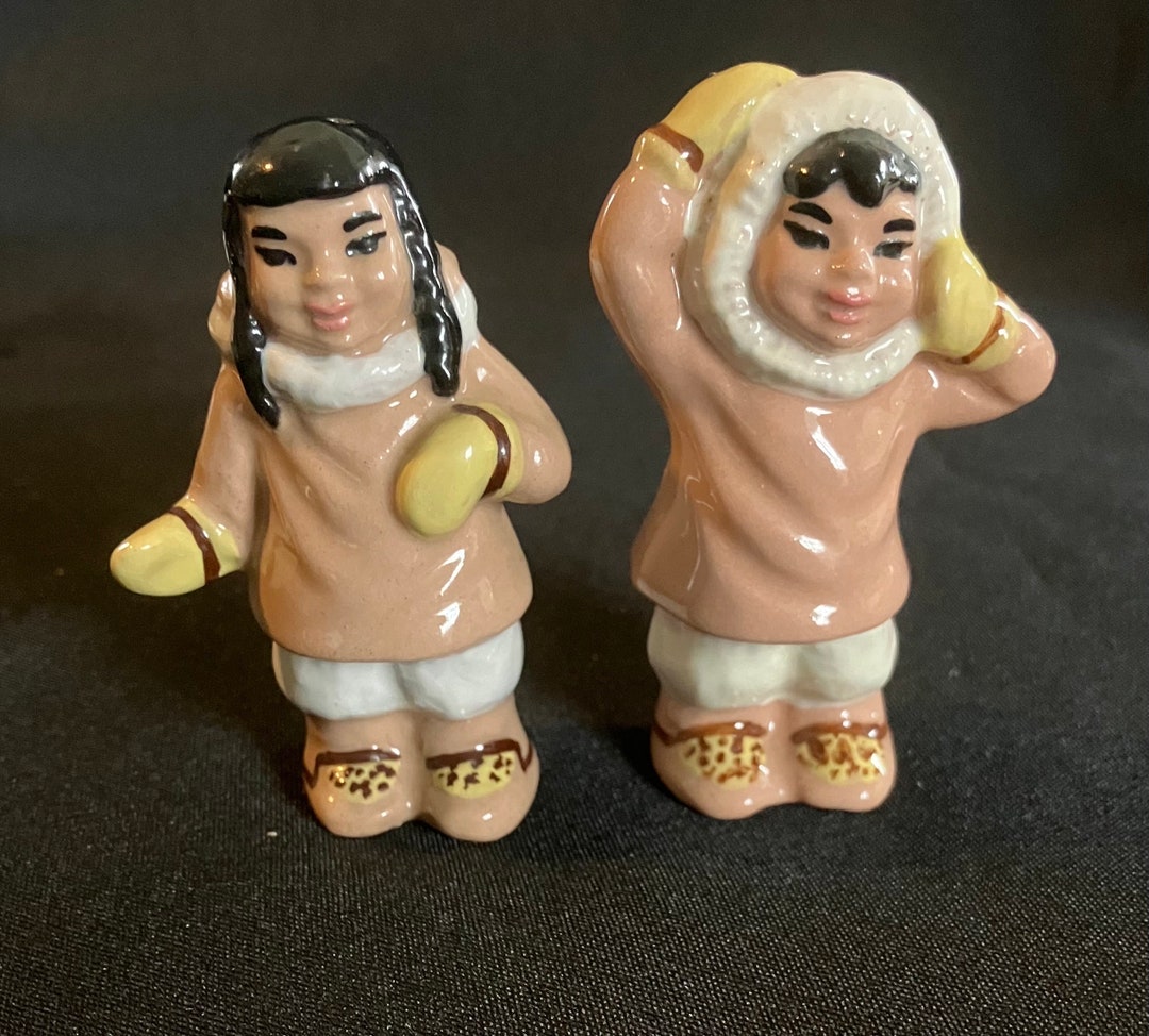 Ceramic Arts Studio Inuit Couple Salt and Pepper Shakers - Etsy