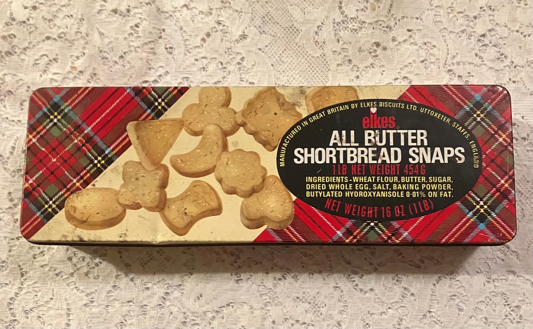 Vintage Elkes All Butter Shortbread Snaps Tin - Etsy