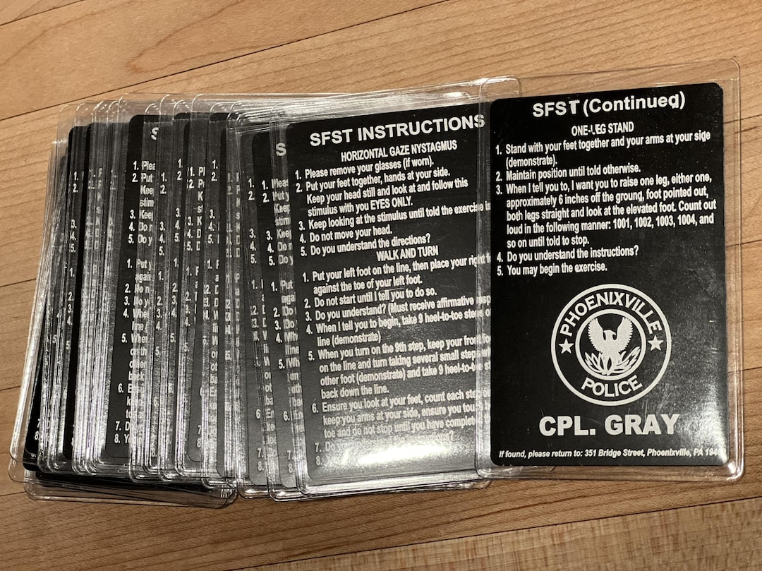 Customized .45mm Black Aluminum SFST (standard Field Sobriety Test ...