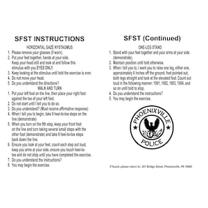 Customized .45mm Black Aluminum SFST (standard Field Sobriety Test ...