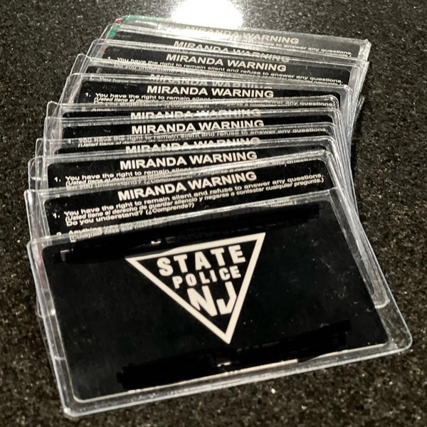 Miranda Warning Cards - Etsy