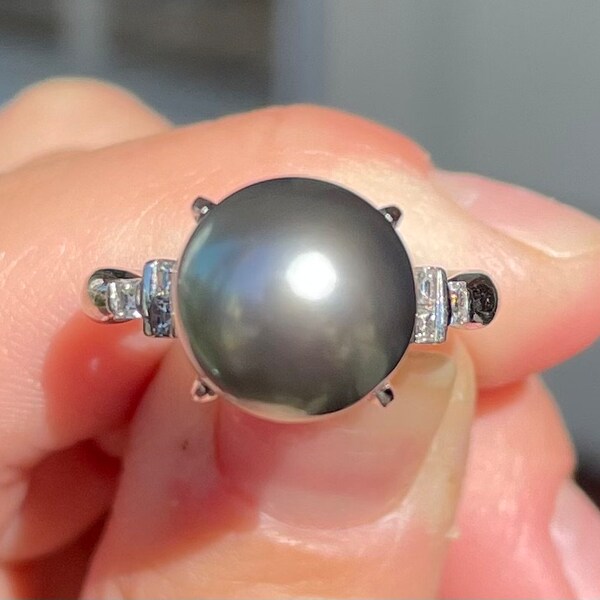 Platinum Pearl Ring - Etsy