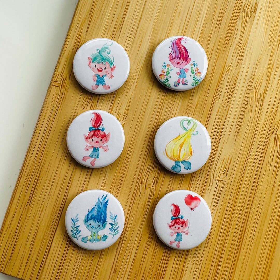 Set - Trolls - Magnet / Button - Etsy