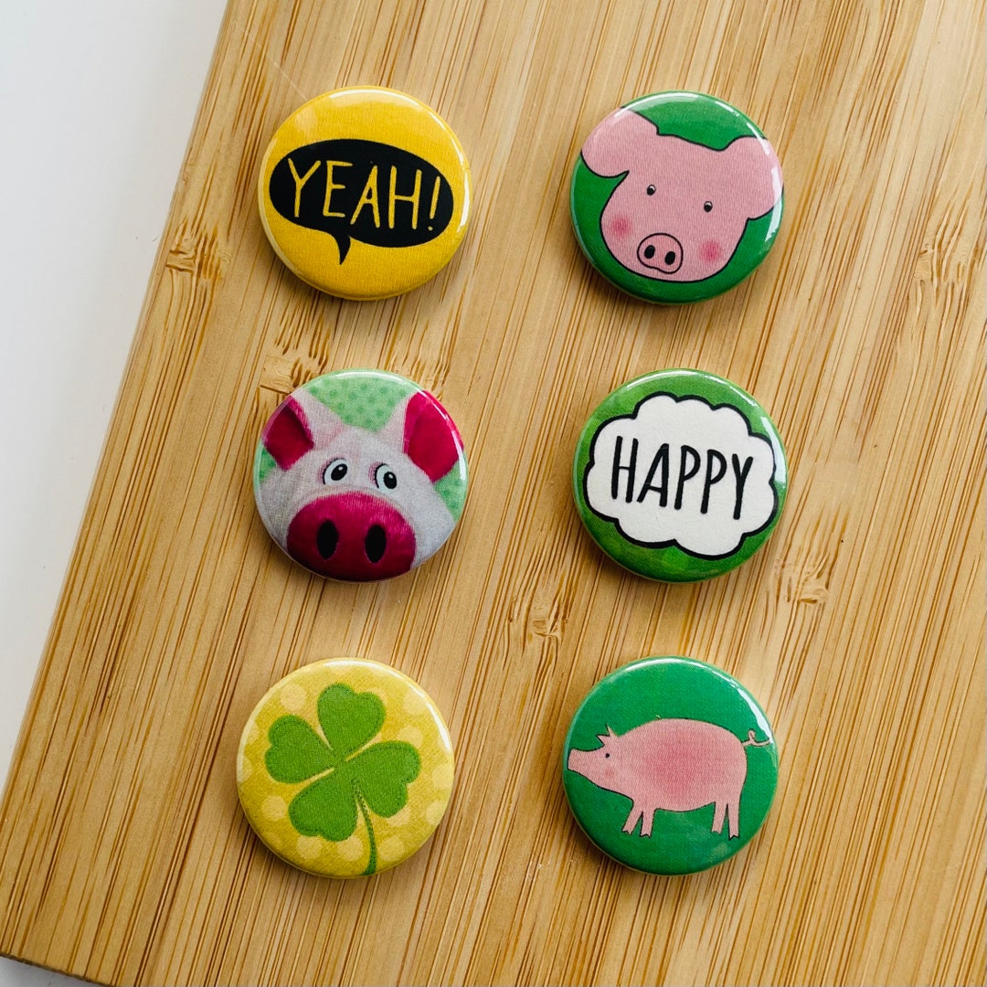 Set Happy Magnet / Button - Etsy