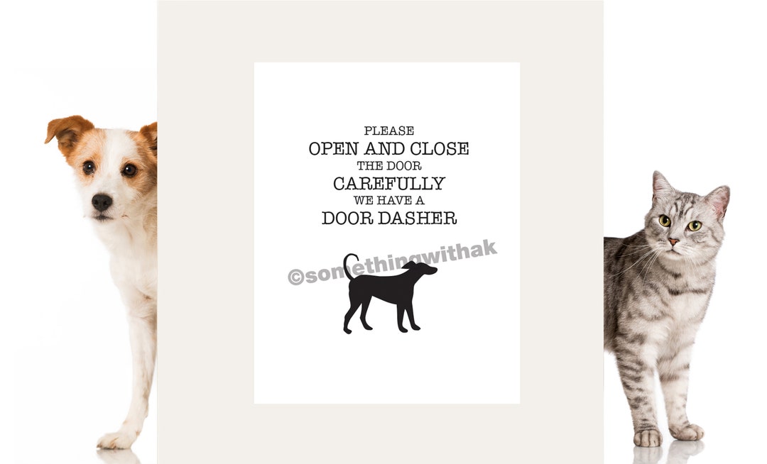 Beware of Door Dasher Pet Digital Print (dog) - Etsy