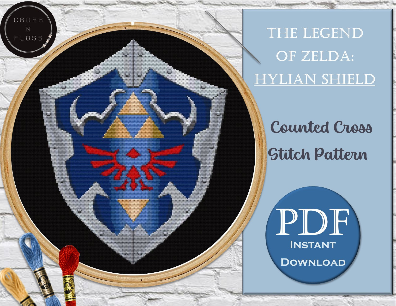 Hylian Sheild Cross Stitch Pattern the Legend of Zelda - Etsy