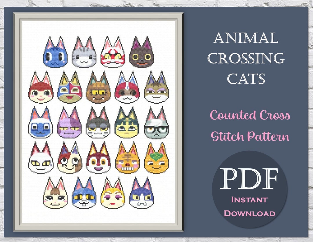 Animal Crossing Cats Cross Stitch Pattern animal Crossing - Etsy