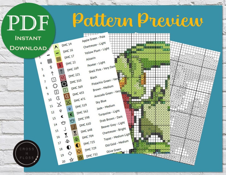 Pokémon Starters Cross Stitch Pattern Pokémon 10 X - Etsy UK