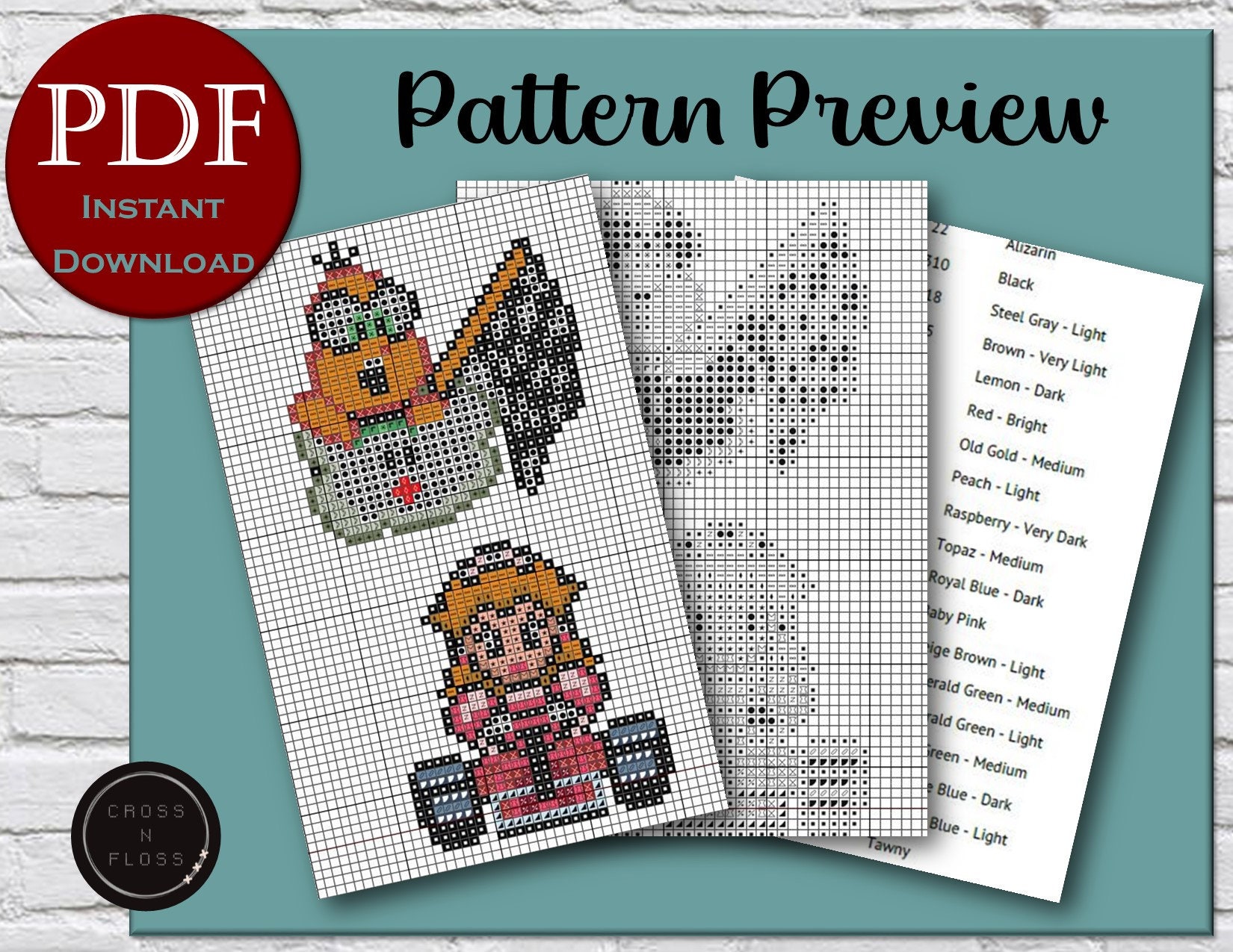 Super Mario Kart Cross Stitch Pattern Super Mario 8 X 10 Sized Cross ...