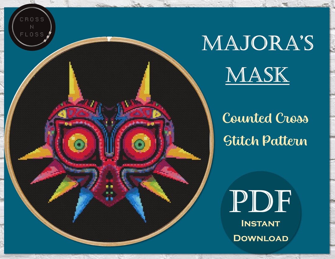 Majora's Mask Cross Stitch Pattern - the Legend of Zelda - 10" X 10 ...