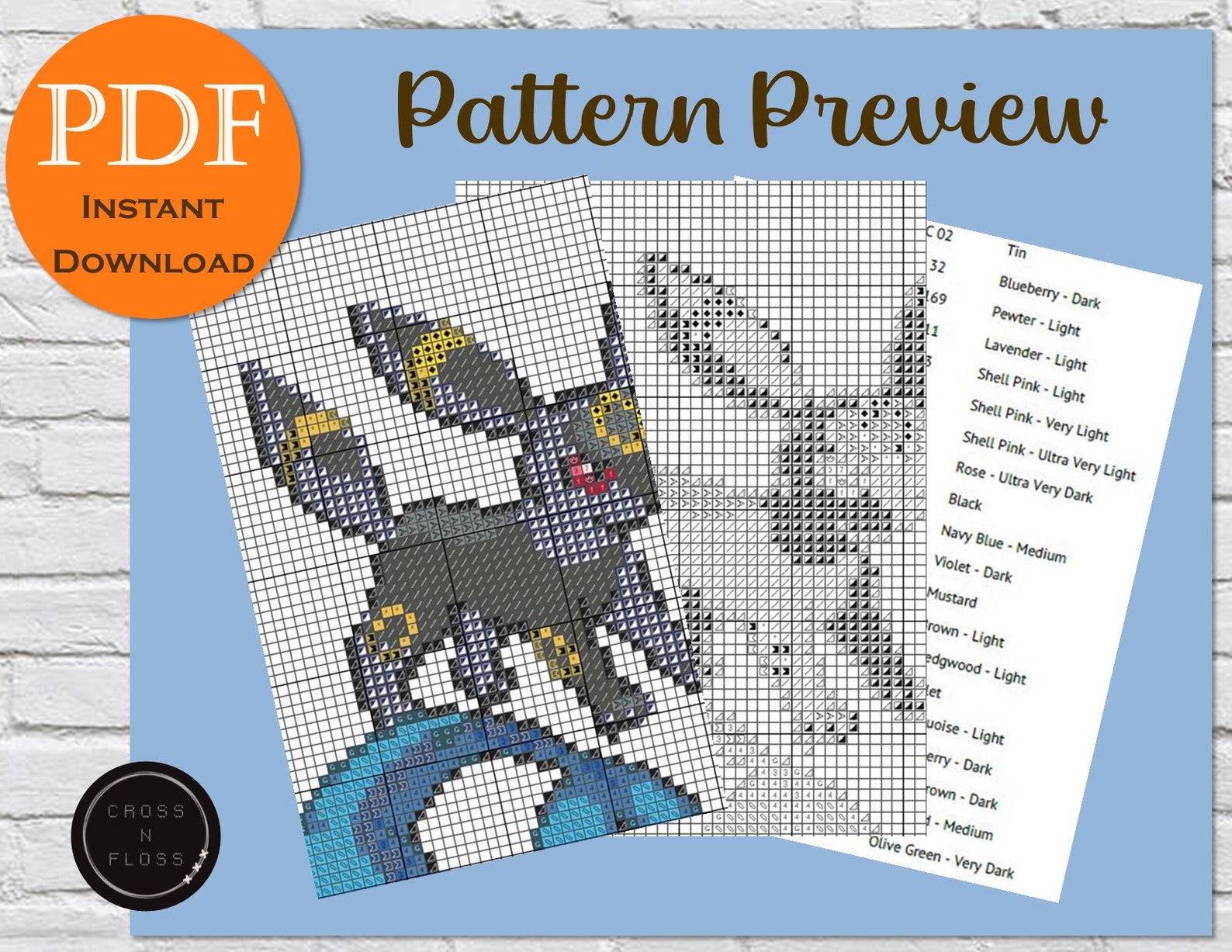 Pokémon Eeveelutions Cross Stitch Pattern Pokémon 10 - Etsy