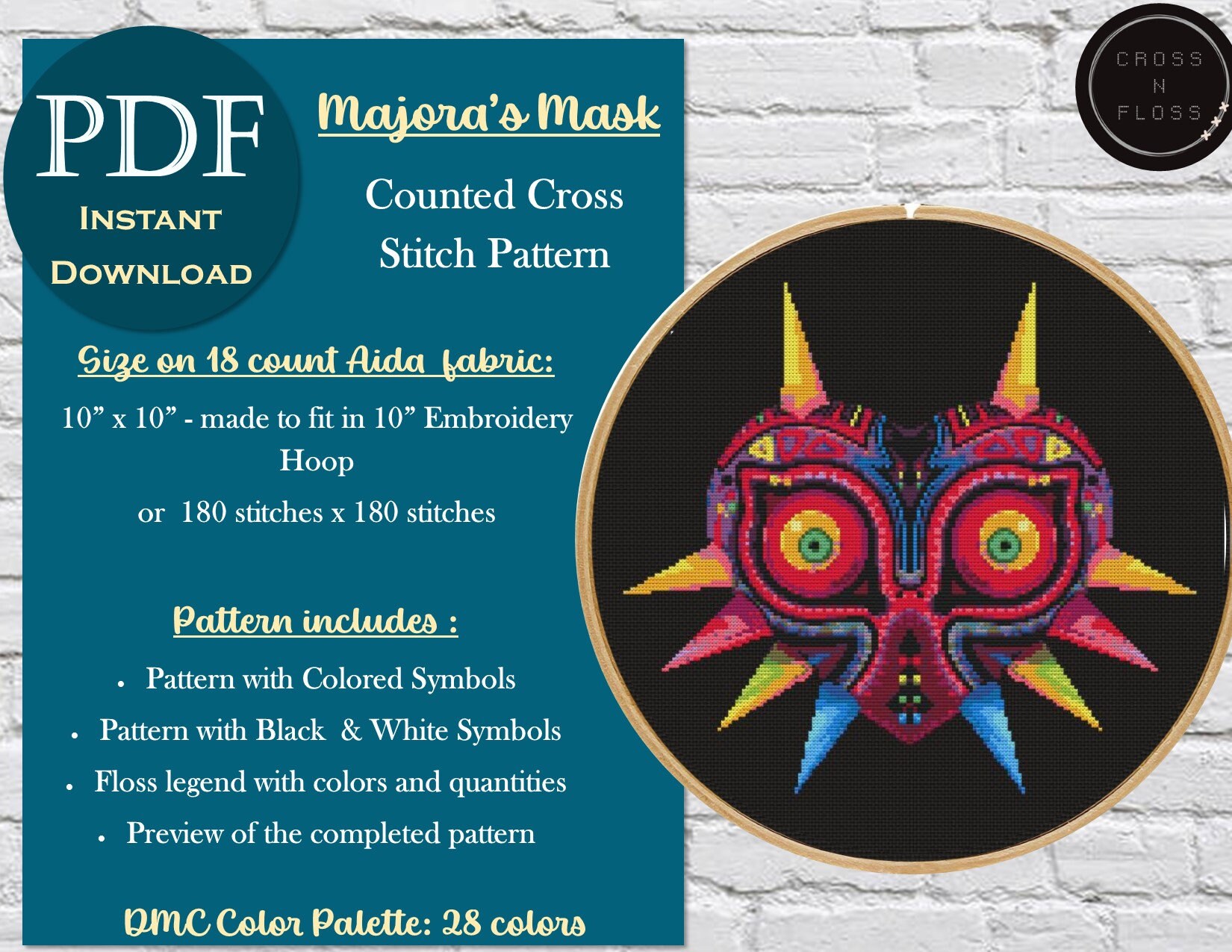 Majora's Mask Cross Stitch Pattern the Legend of Zelda - Etsy