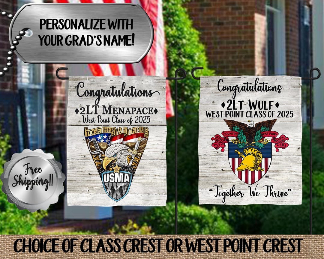Personalized West Point 2025 Graduation Garden Flag (12x18 Polyester ...