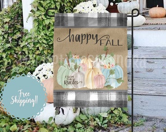 Garden Flag for Fall Personalized Garden Flag Hello Fall | Etsy