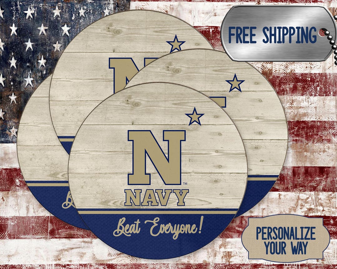 USNA Drink Coasters Naval Academy Decor USNA Graduation Gift Go Navy ...