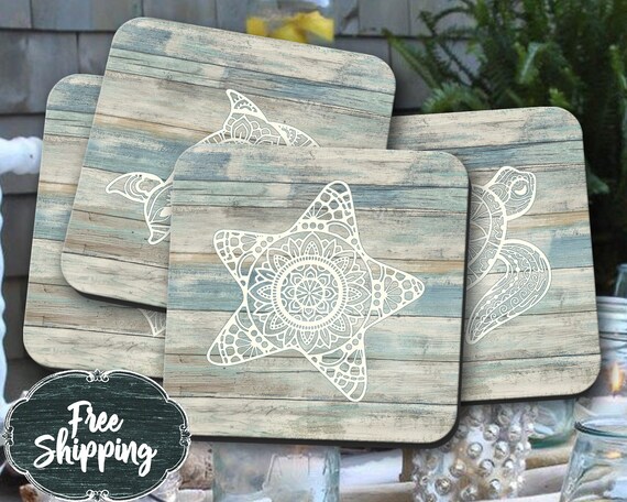 Beach House Coasters Lake House Drink Coasters Housewarming - Etsy