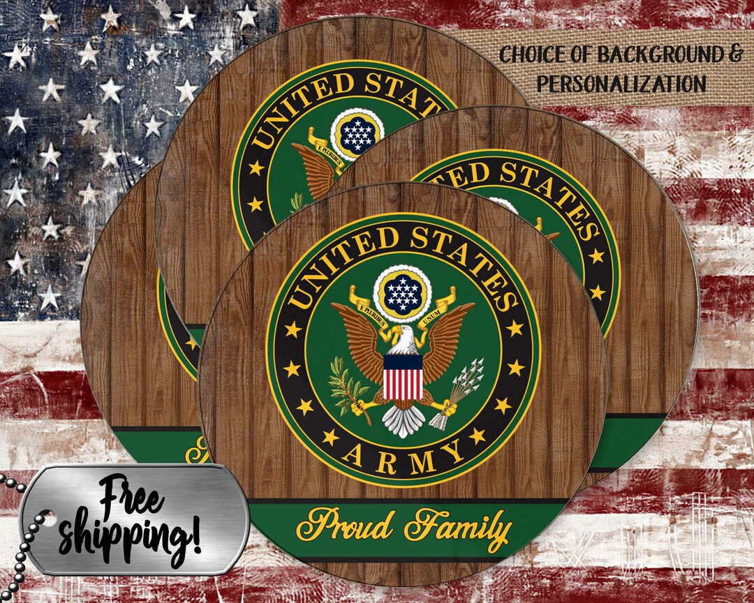 US Army Coasters, Set of 4, Military Gift - Etsy