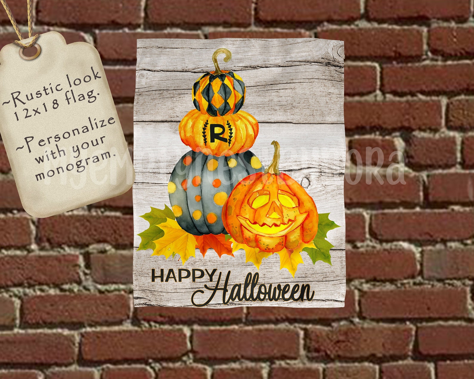 Garden Flag for Fall Personalized Garden Flags Halloween - Etsy