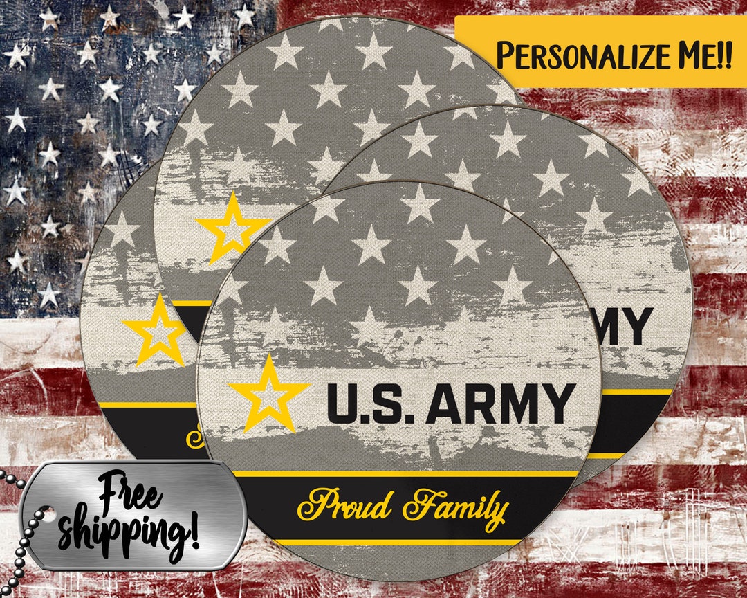 US Army Coasters: Military Decor, Go Army Gift (set of 4) - Etsy