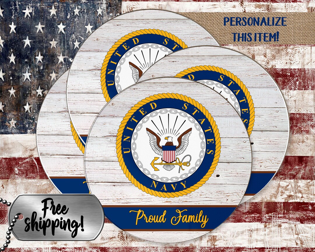 US Navy Drink Coasters Navy Decor Military Gift - Etsy