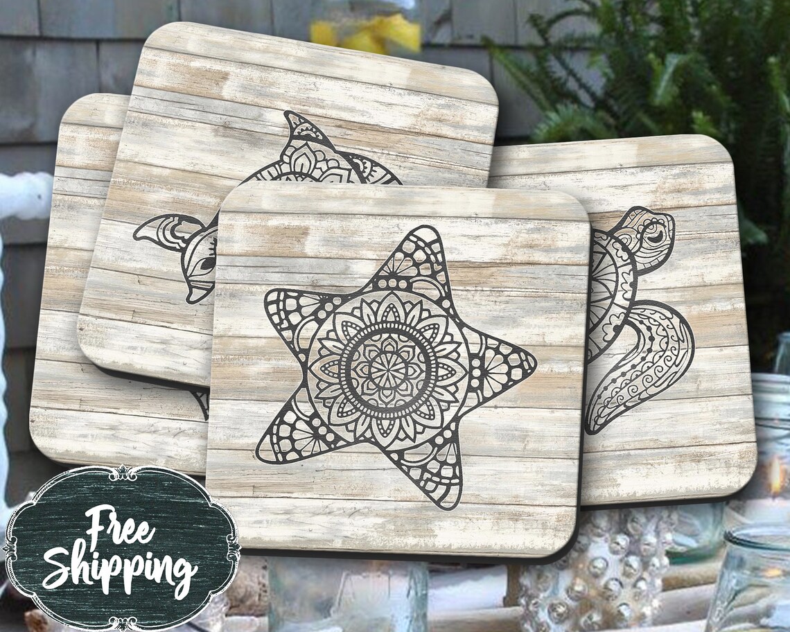 Beach House Coasters Lake House Drink Coasters Housewarming - Etsy