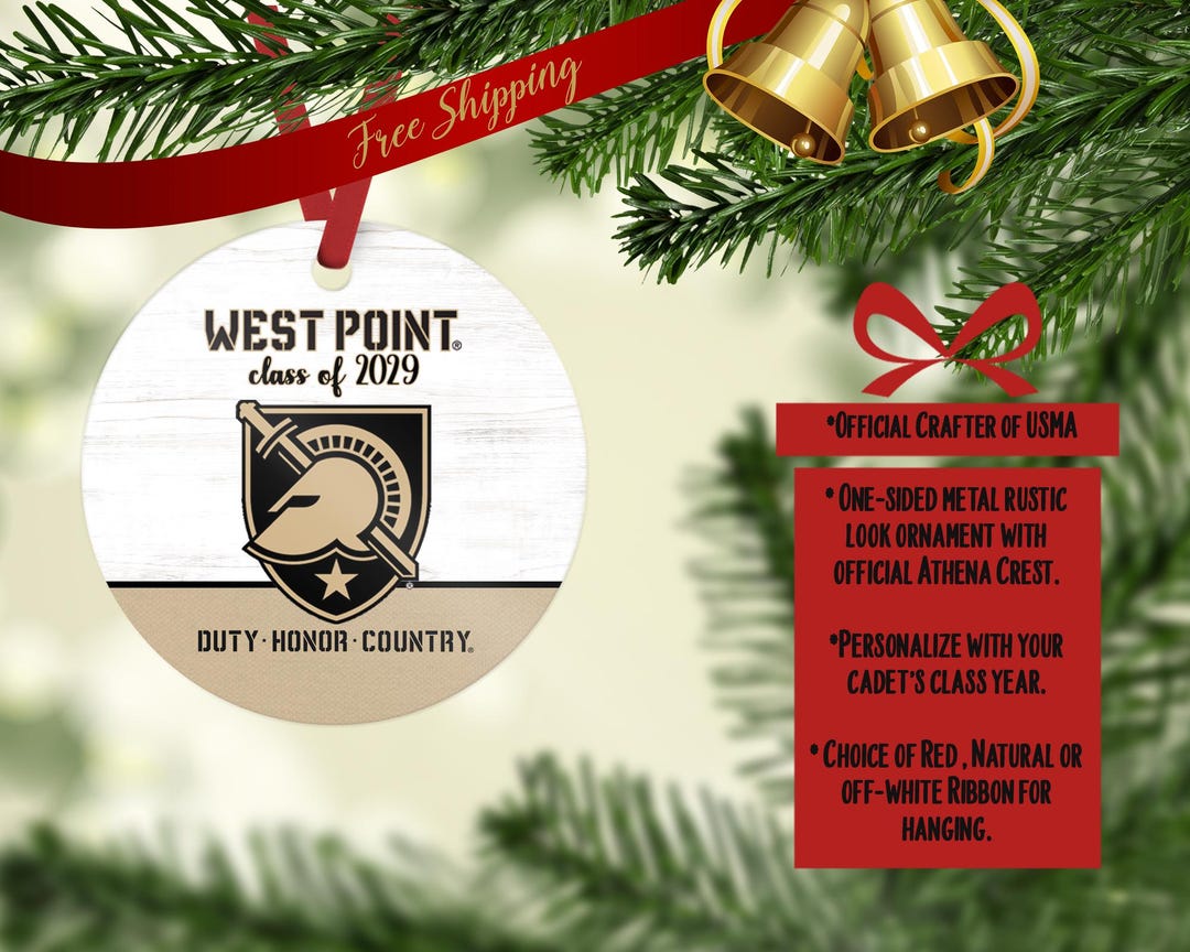 Personalized West Point Athena Crest Christmas Ornament: USMA Keepsake ...