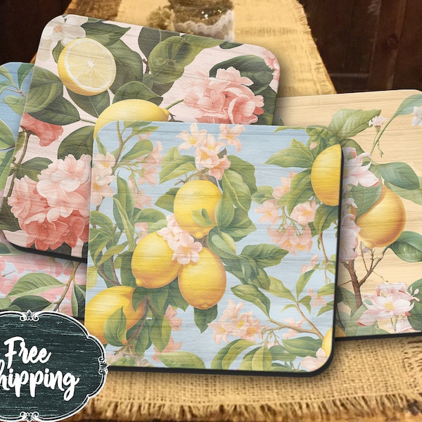 Lemon Coasters - Etsy