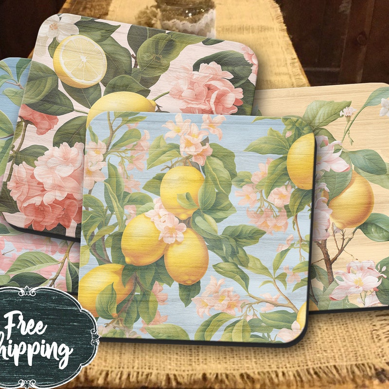 Lemon Coasters - Etsy