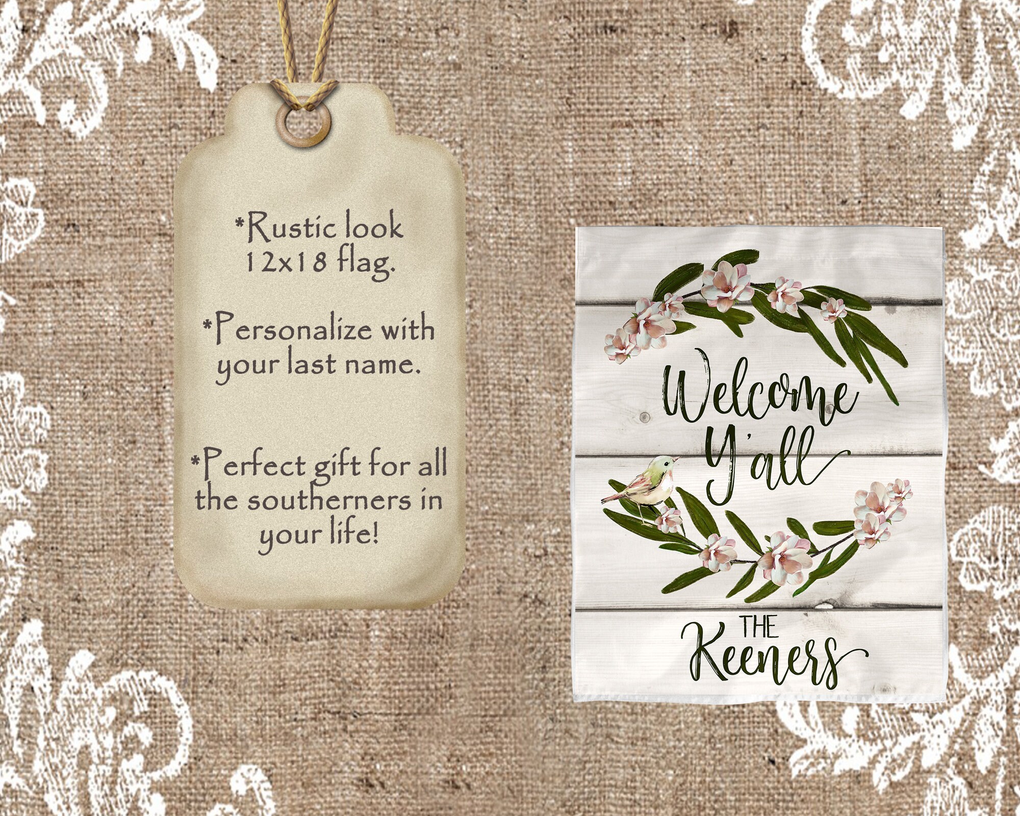 Personalized Flag Southern Welcome Garden Flag Garden flags | Etsy