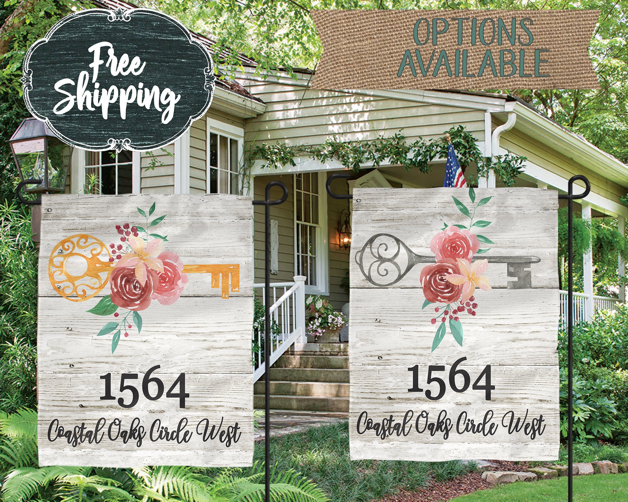 Personalized Address Garden Flag Custom Address Flag Garden | Etsy