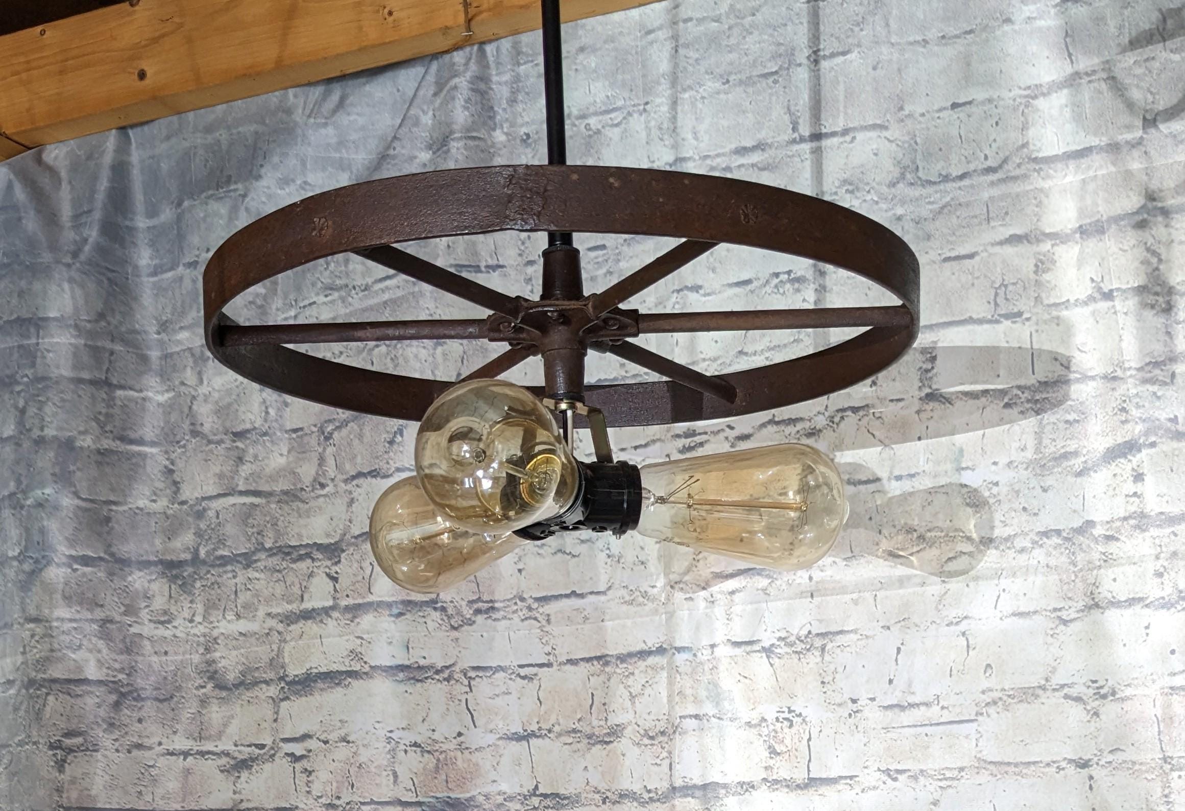 Antique Cast Iron Wheel Light - Etsy