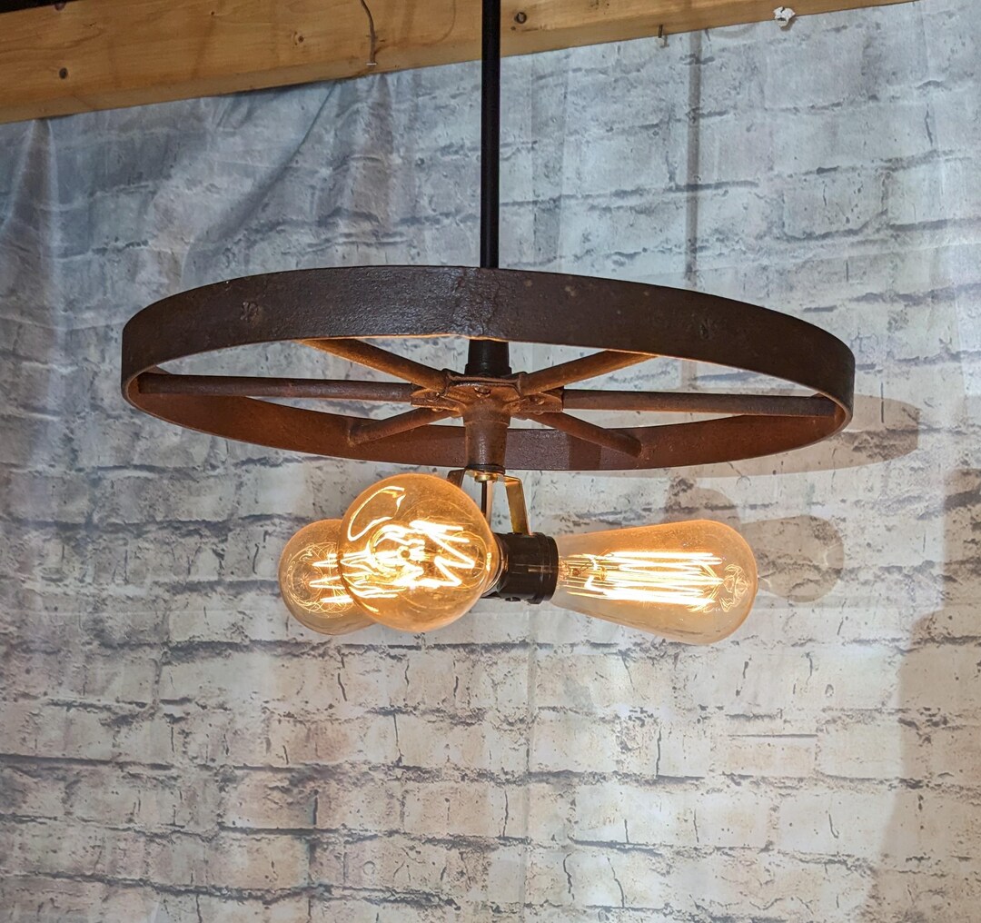 Antique Cast Iron Wheel Light - Etsy