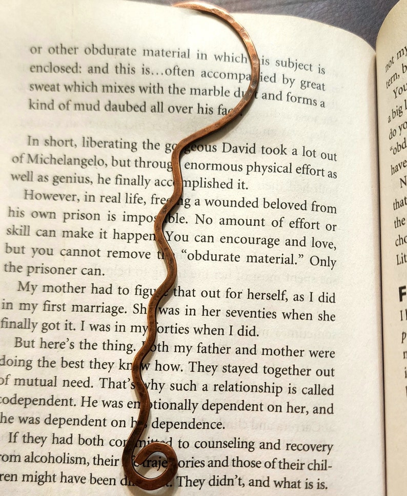 Copper Spiral Bookmark, Handmade Wire Book Mark, Reading Accessory ...