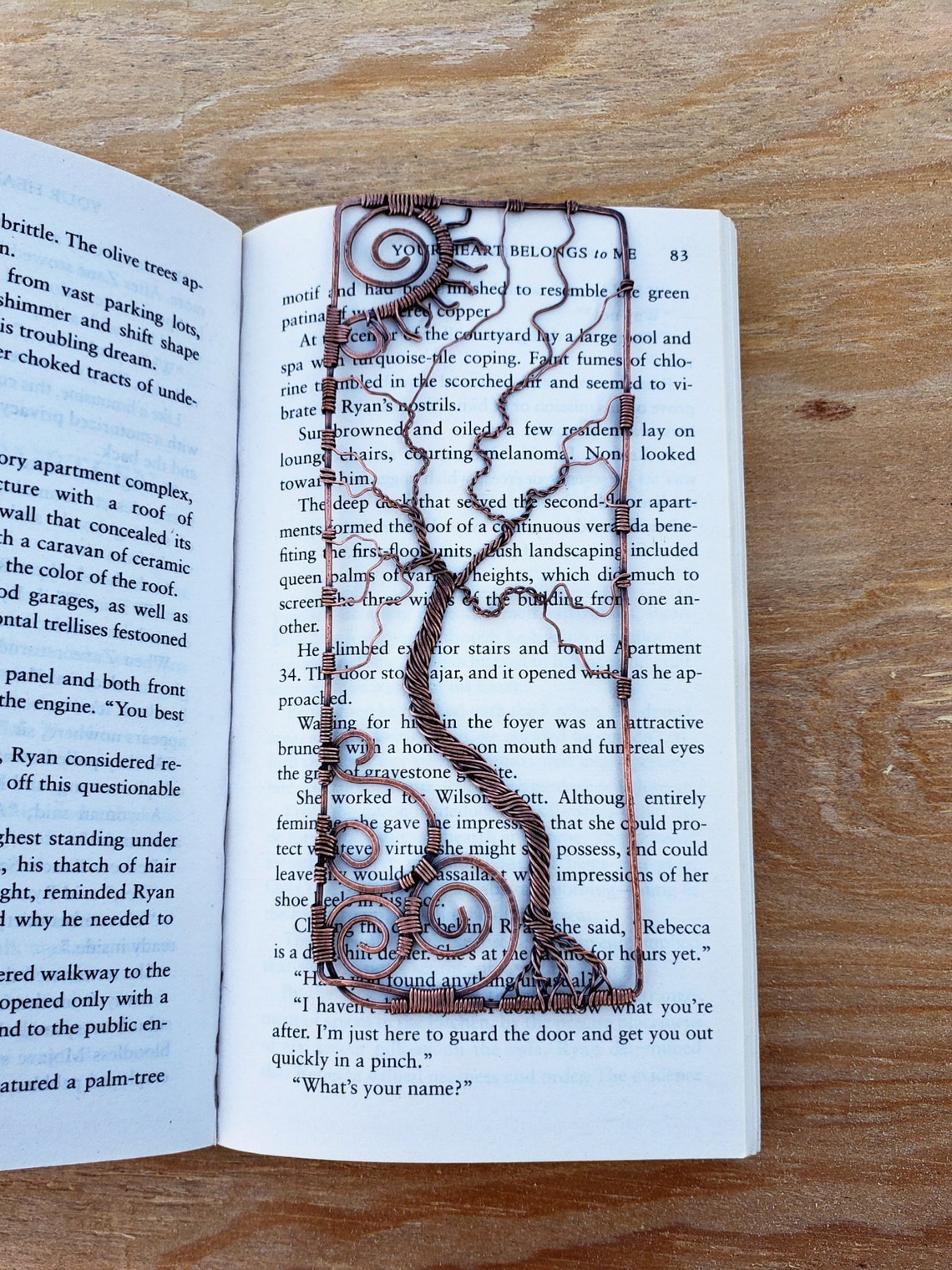 Copper Wire Wrap Tree of Life With Sun Bookmark Copper Book | Etsy