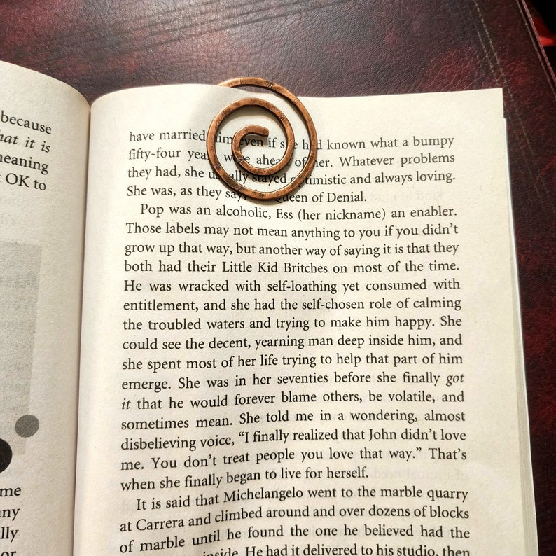 Copper Spiral Bookmark, Handmade Wire Book Mark, Reading Accessory ...