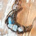 Copper Wire Wrapped Moon Pendant, Aquamarine Stone Necklace, Birthstone ...